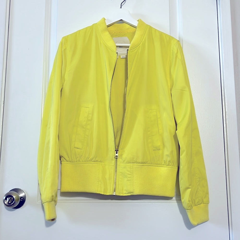 Bright Yellow Bomber Jacket From Anthropologie - Gem